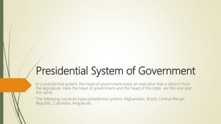 Forms of Democratic Government | PPT