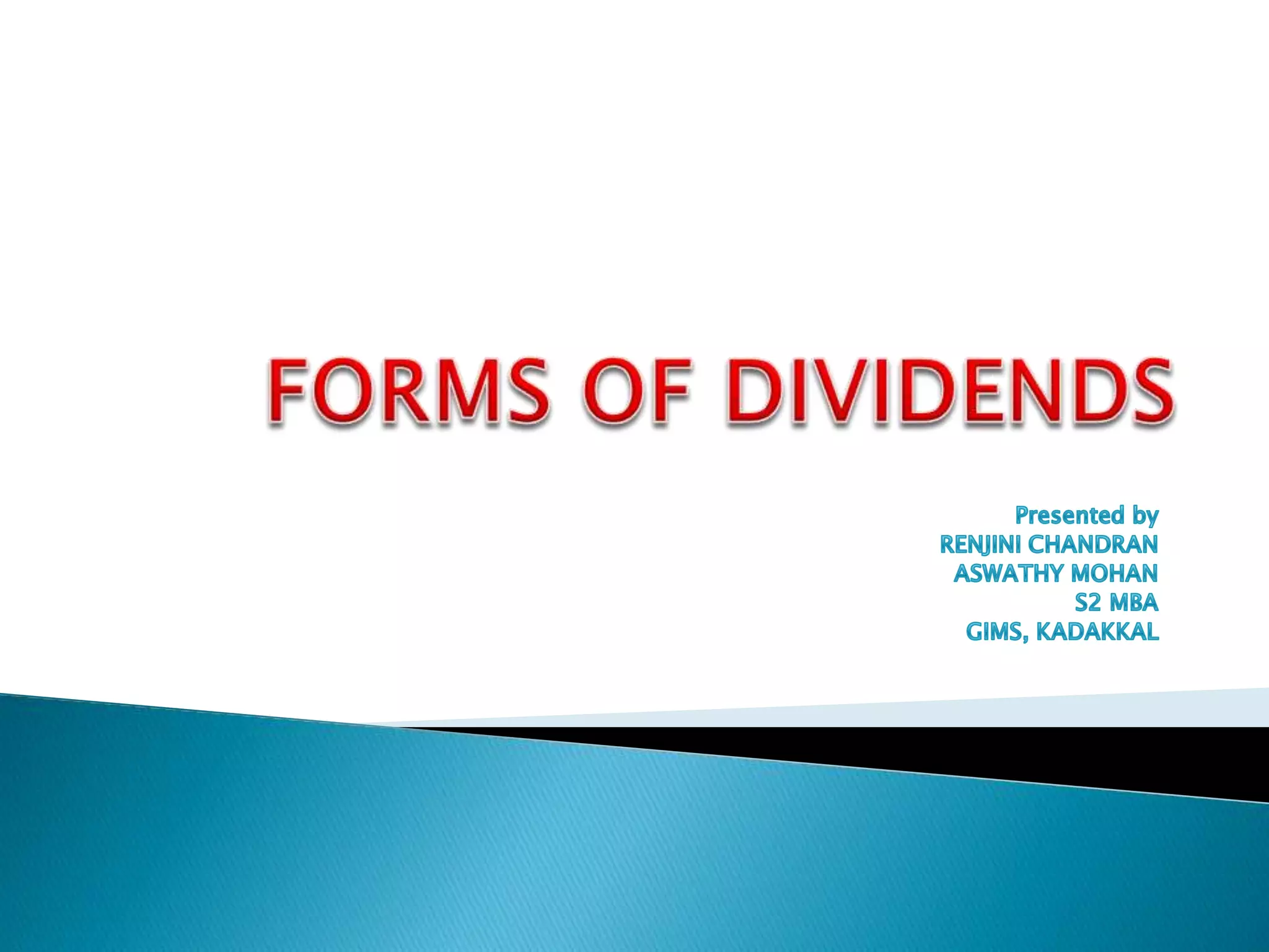 Forms of dividend | PPTX
