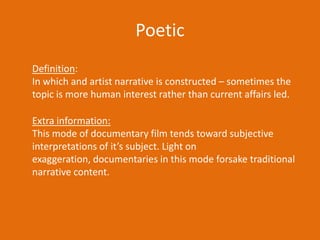 Forms of documentary | PPT