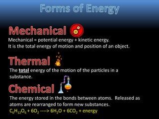 Forms of energy and transformations | PPTX