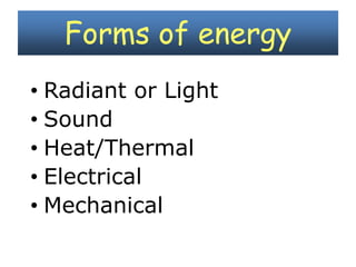 Forms of energy overview powerpoint | PPTX