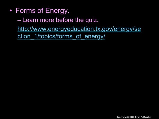 Forms of Energy Visual Quiz, Physical Science Lesson PowerPoint | PPTX ...