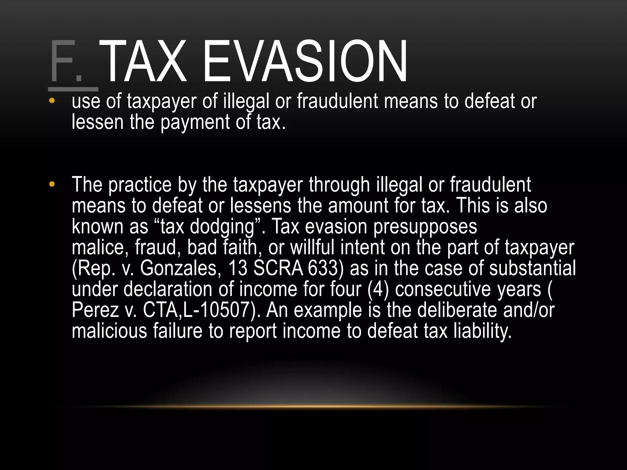 Forms of escape from taxation | PPTX
