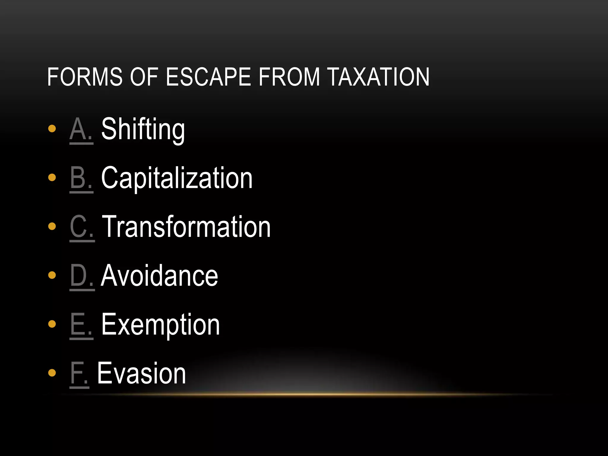 Forms of escape from taxation | PPTX