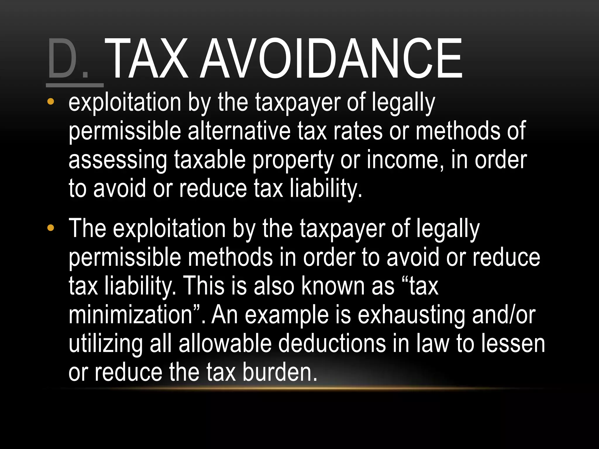 Forms of escape from taxation | PPTX