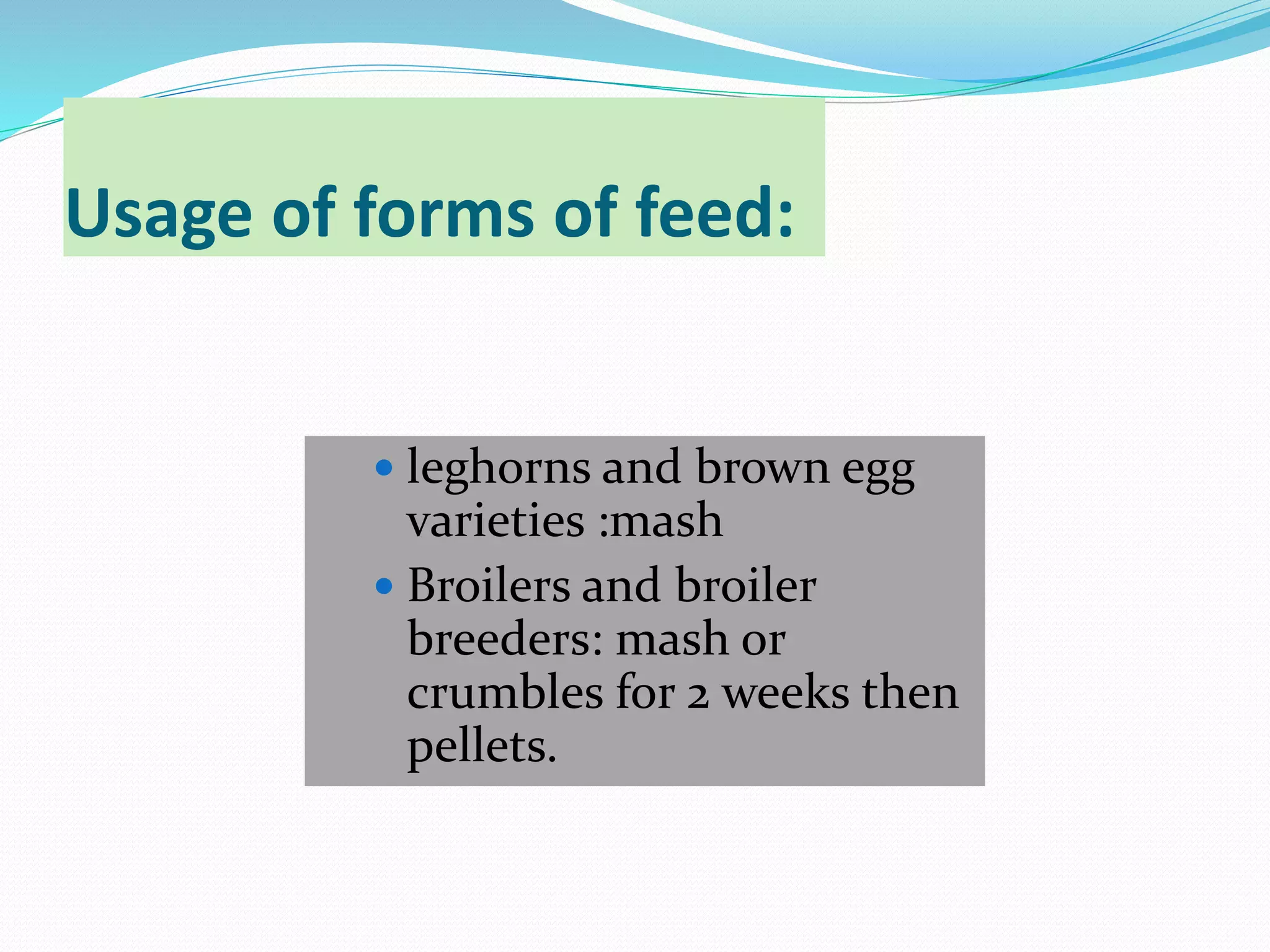 Forms of feed used in poultry | PPTX