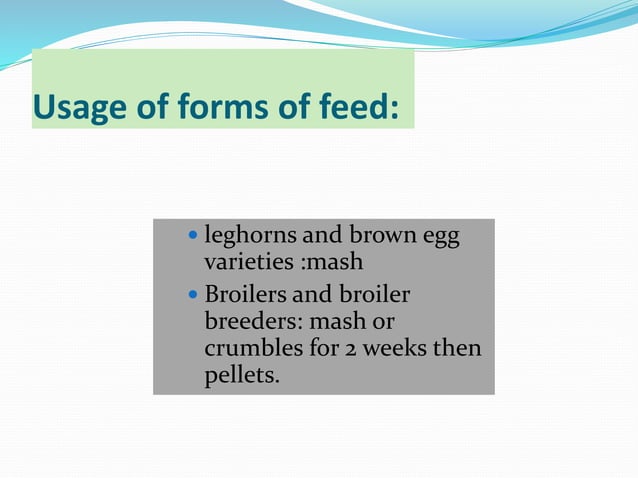 Forms of feed used in poultry | PPTX