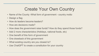 Forms of Government - ppt on ideologies of different government ...