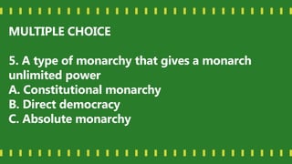 FORMS OF GOVERNMENT for demoFORMS OF GOVERNMENT for demo | PPTX