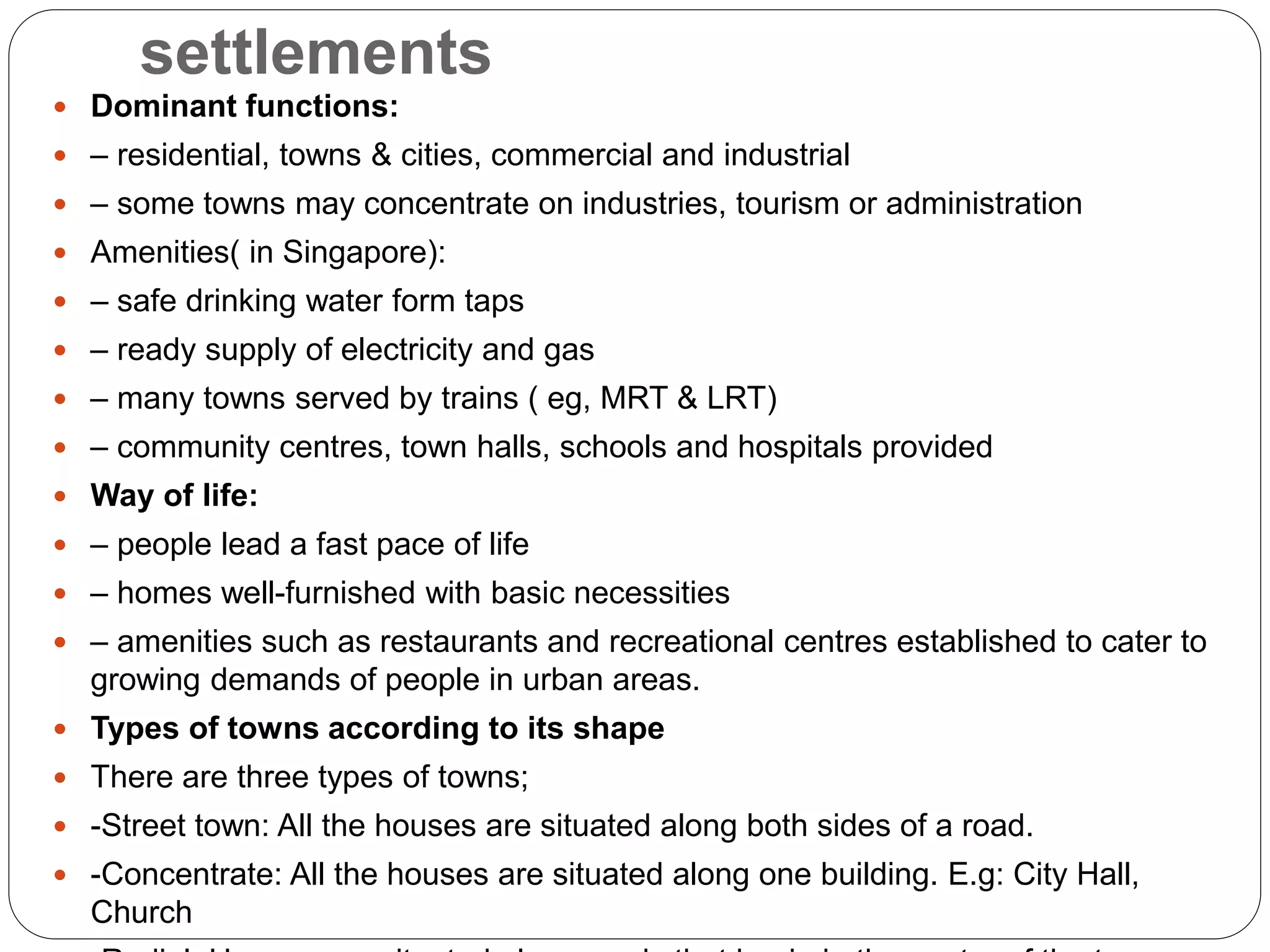 Forms of human settelments | PPTX