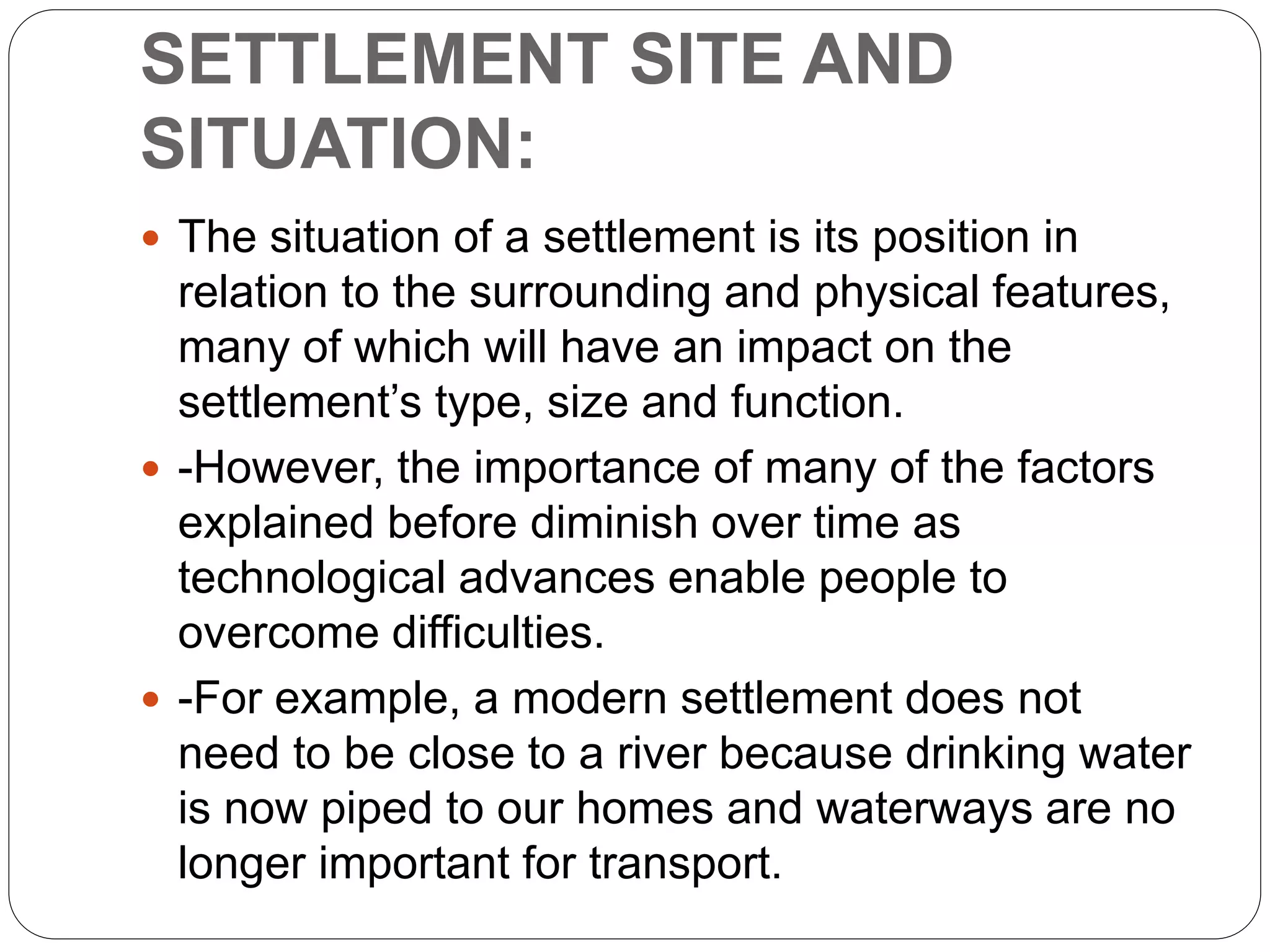 Forms of human settelments | PPTX