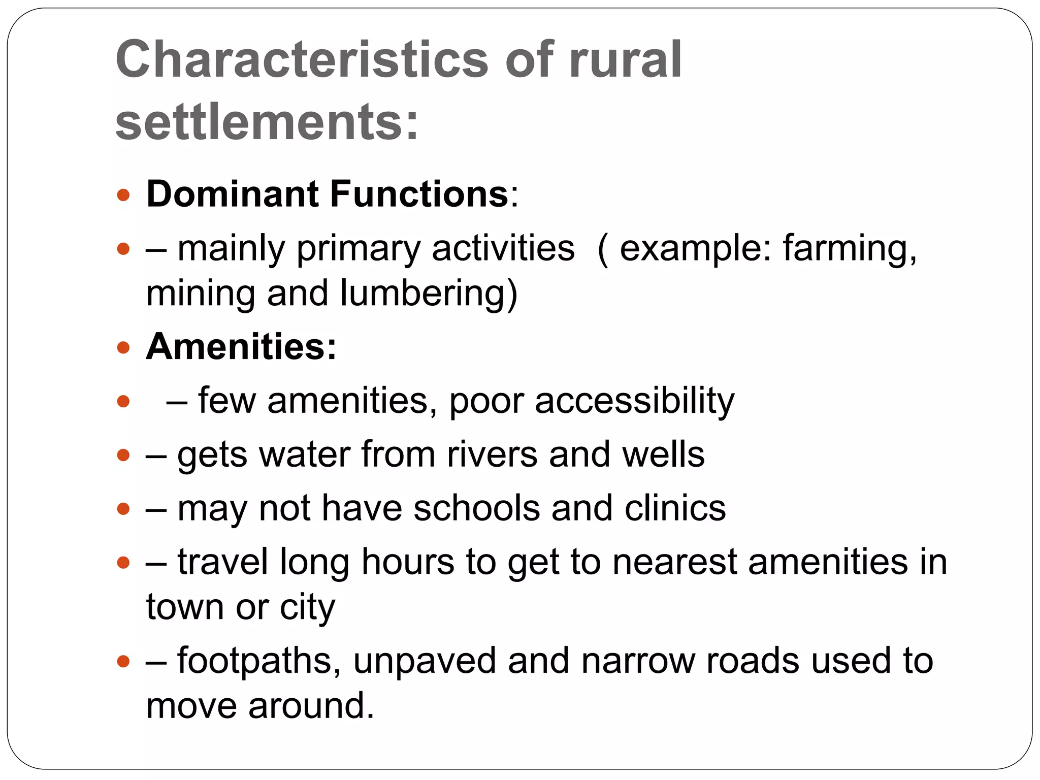Forms of human settelments | PPTX