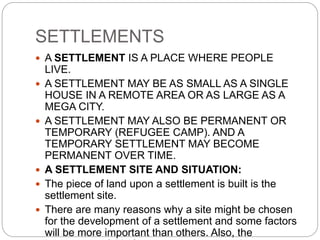 Forms of human settelments | PPTX