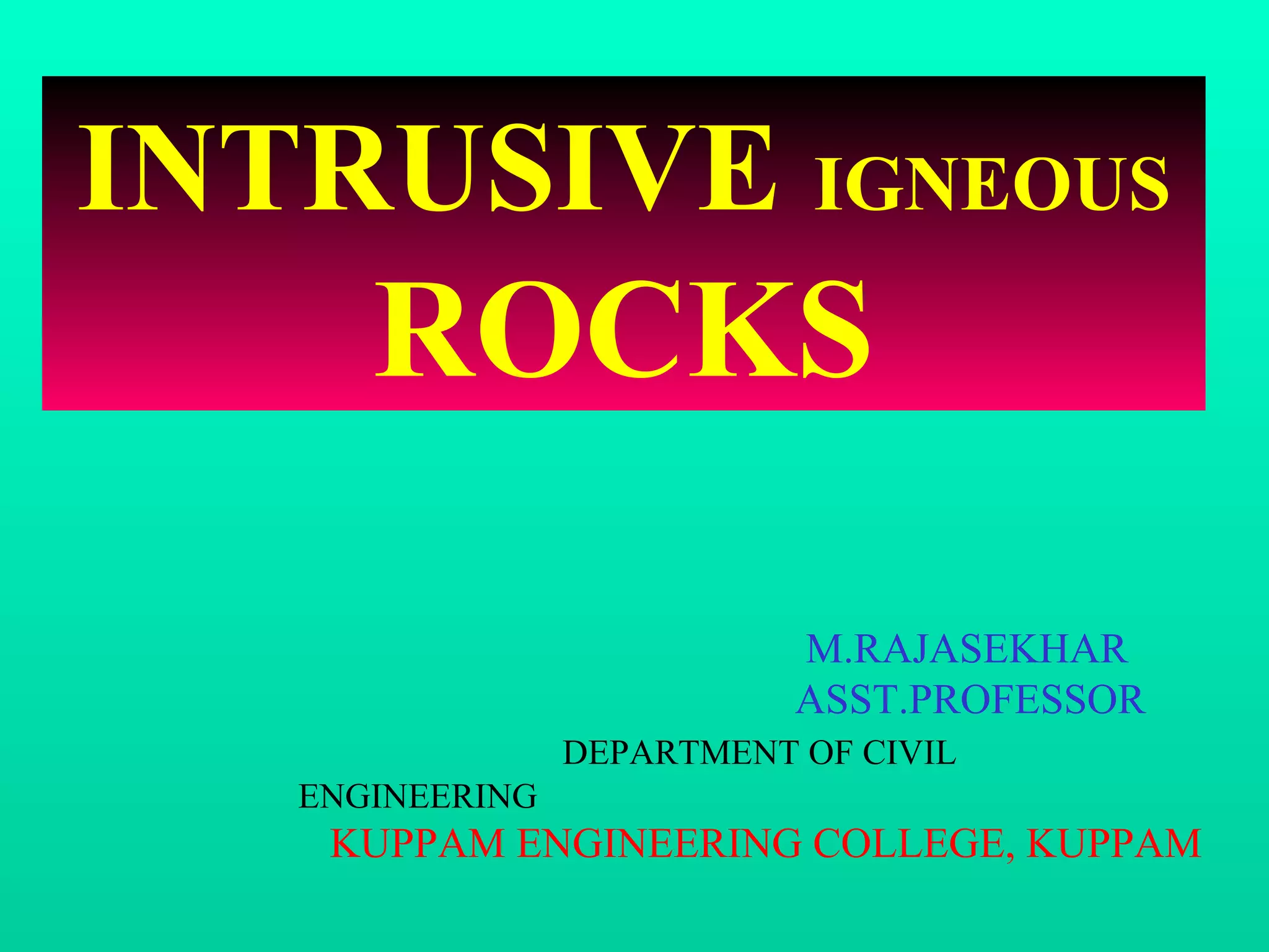 Forms of igneous rocks | PPT