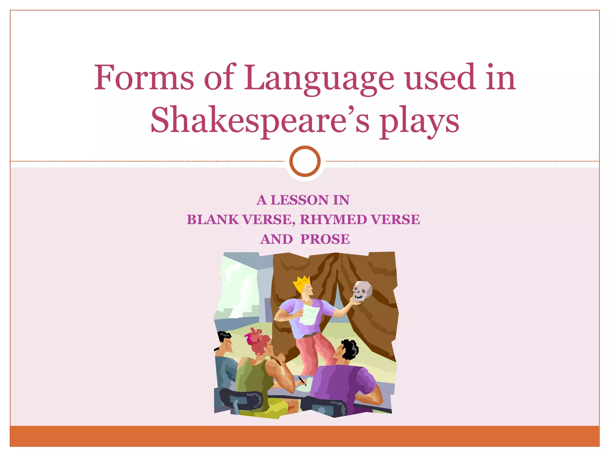 Forms of Language used in Shakespeare's plays | PPT