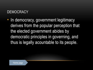 Forms of Legitimate Government-UNDERSTANDING CULTURE SOCIETY AND ...