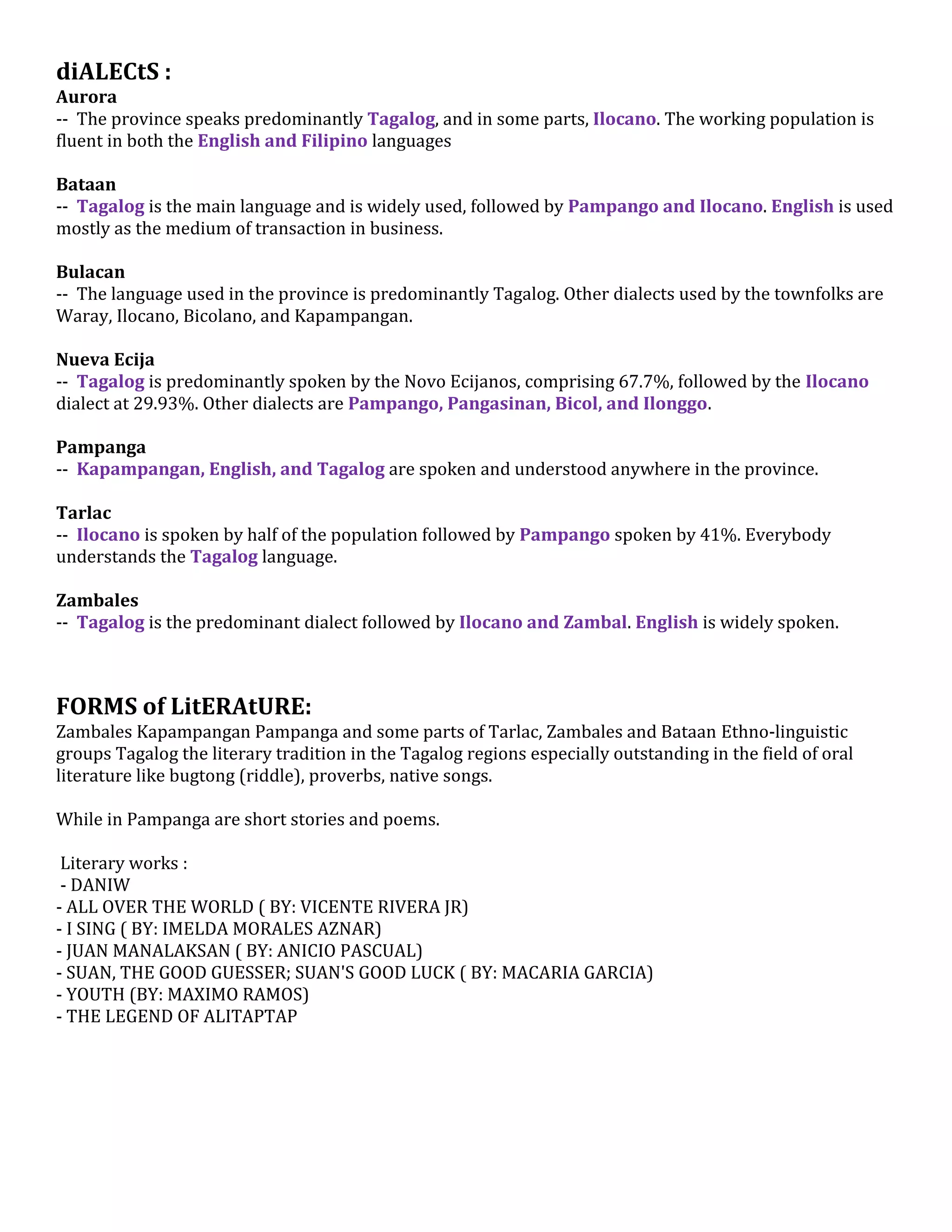 Forms of literature of region 3 | DOCX