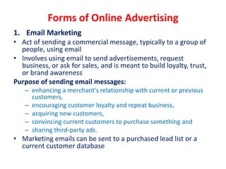 Forms of Online/Electronic/Internet Advertising (Marketing) | PDF