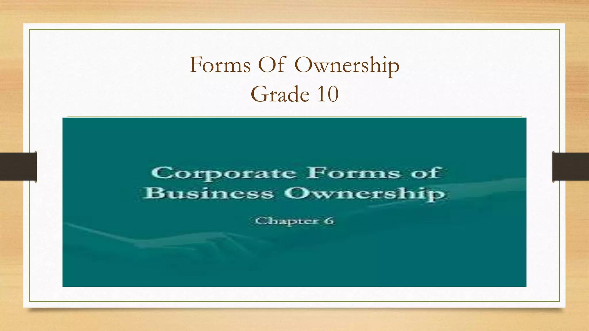 Forms of ownership | PPTX