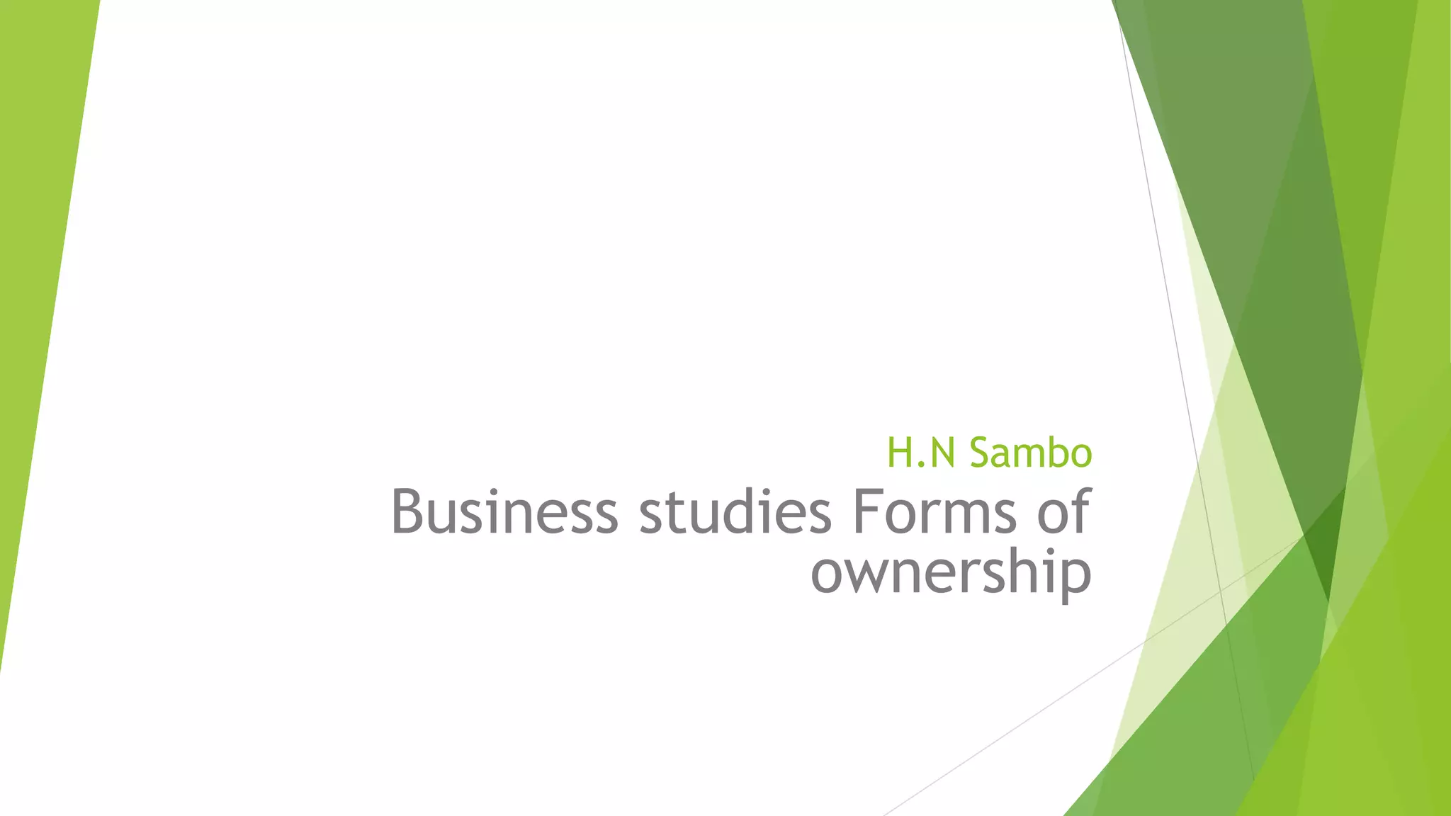 Forms of ownership | PPTX
