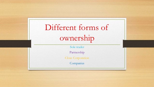 Forms of ownership
