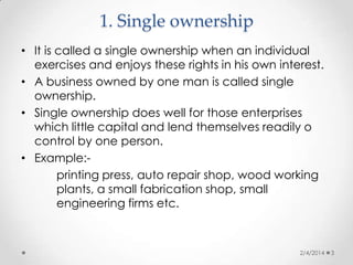 Forms of ownerships in Management | PPT