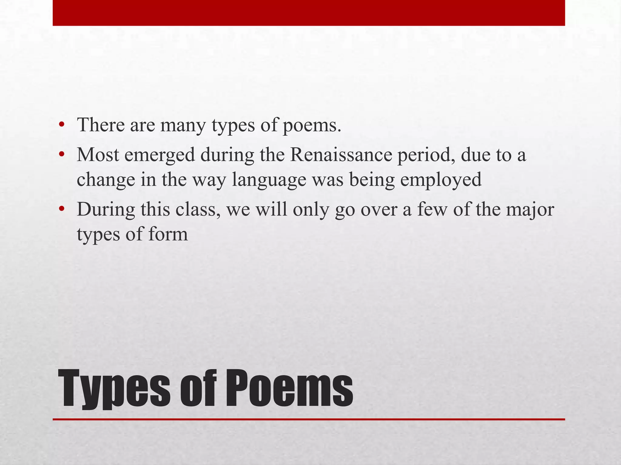 Forms of poetry | PPTX