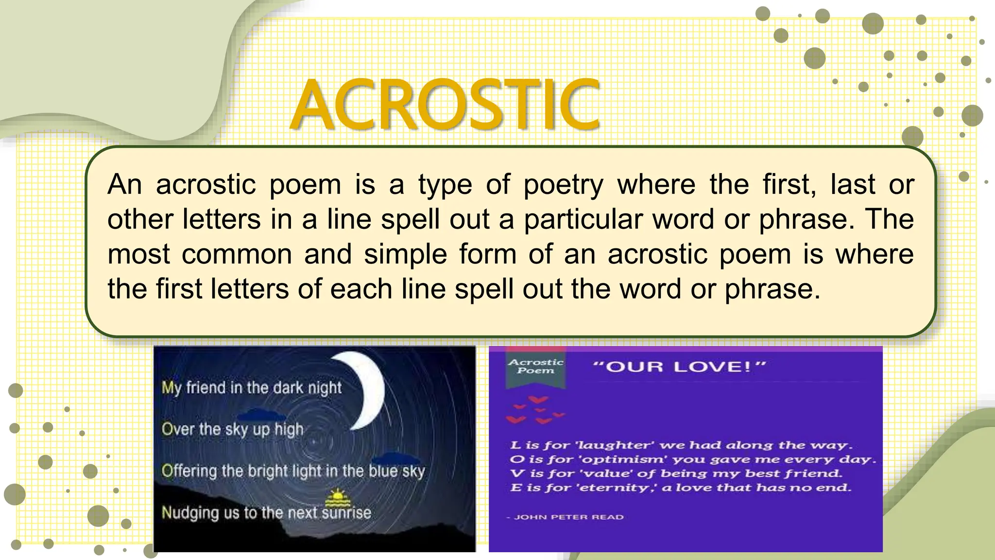 Forms of poetry in creative writing grade 12 | PPTX