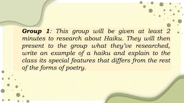 Forms of poetry in creative writing grade 12 | PPTX