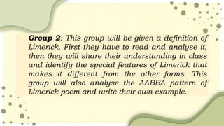 Forms of poetry in creative writing grade 12 | PPTX