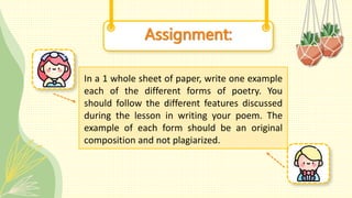 Forms of poetry in creative writing grade 12 | PPTX