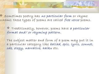 Forms of poetry updated | PPT | Poetry | Books and Literature