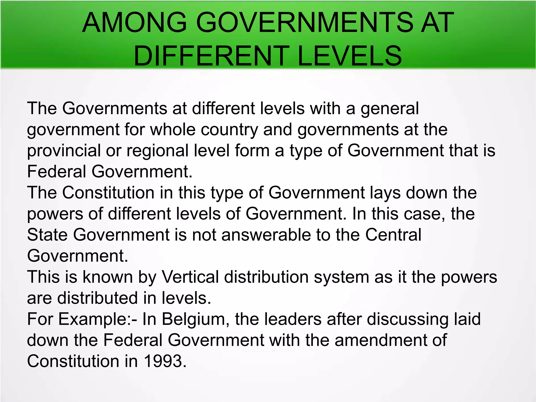 Forms of power sharing. | PPTX