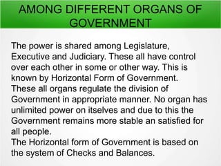Forms of power sharing. | PPTX