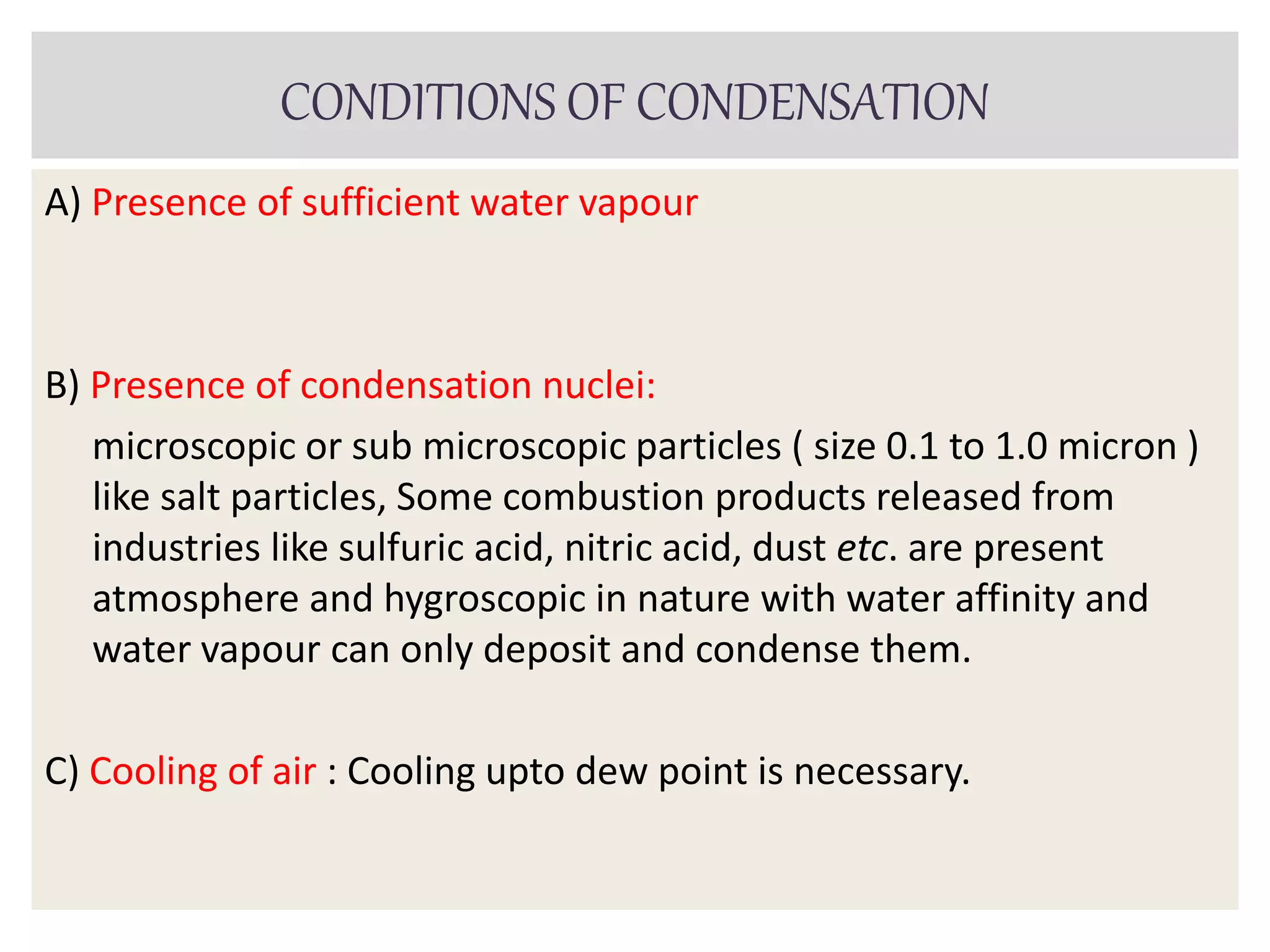 FORMS OF CONDENSATION | PPTX