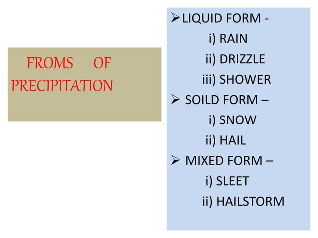 FORMS OF CONDENSATION | PPT