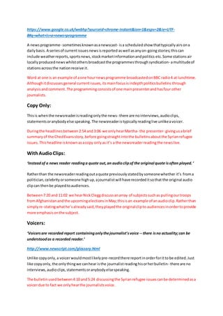 Forms of radio news | PDF
