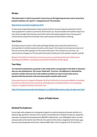 Forms of radio news | PDF