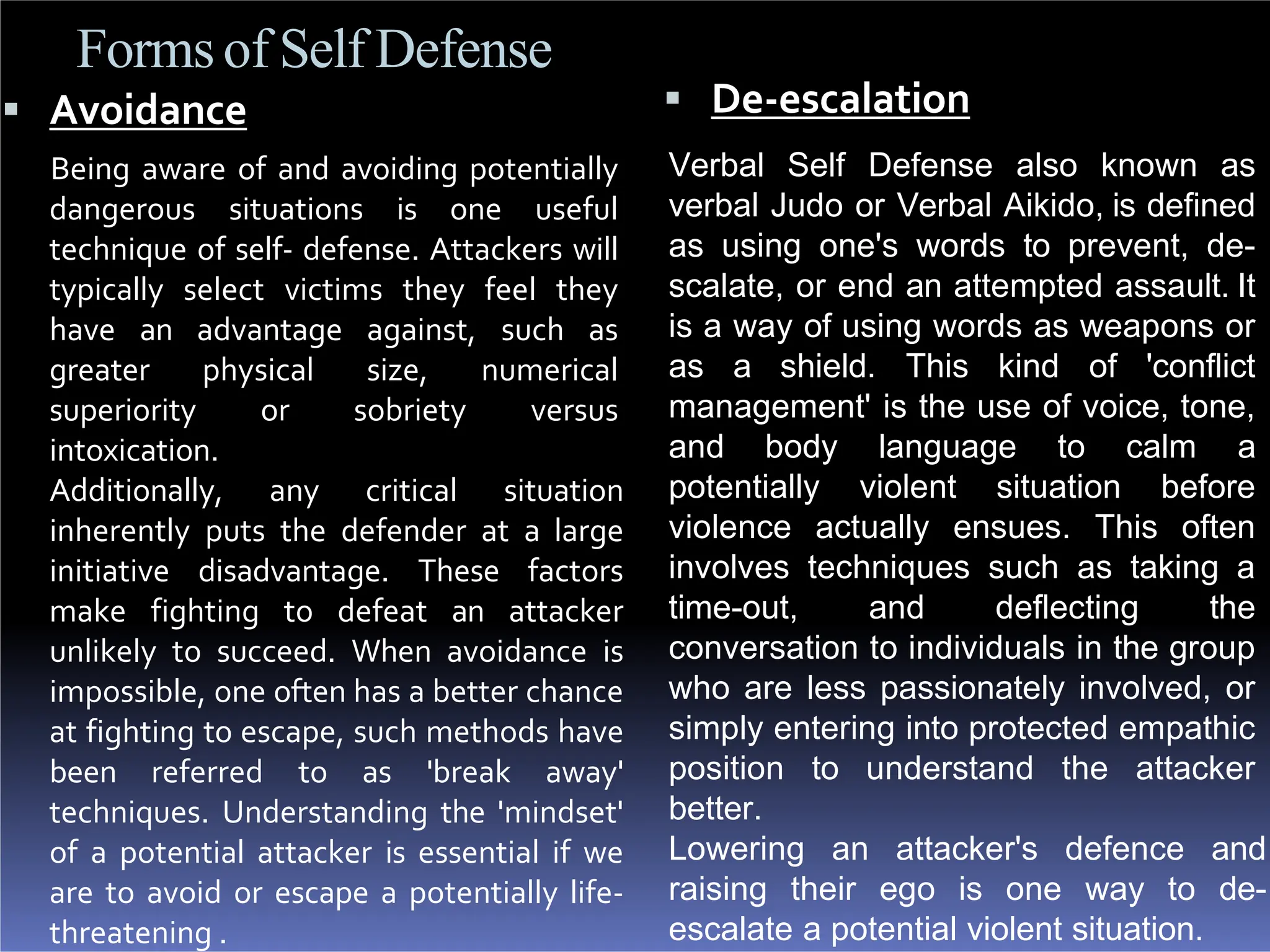 Forms of Self defence and self defence tips.pptx