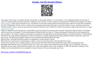 Forms Of The Insanity Defense | PDF