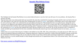Forms Of The Insanity Defense | PDF