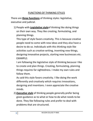 Forms of thinking styles | DOCX