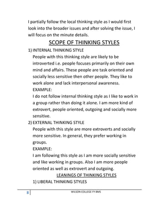 Forms of thinking styles | DOCX