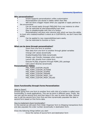 Forms personalization | DOC | Computing | Technology & Computing