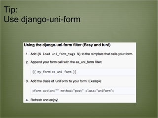 Django Forms: Best Practices, Tips, Tricks | PPT
