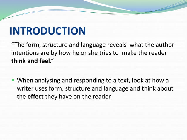 Form,structure and language | PPTX