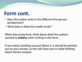 Form,structure and language summary introduction | PPTX