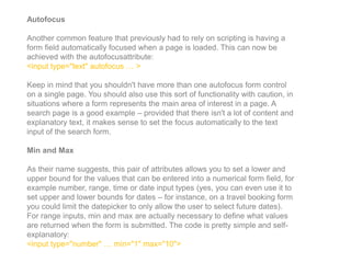 html 5 new form attribute | PPTX