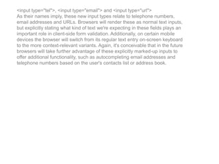 html 5 new form attribute | PPTX