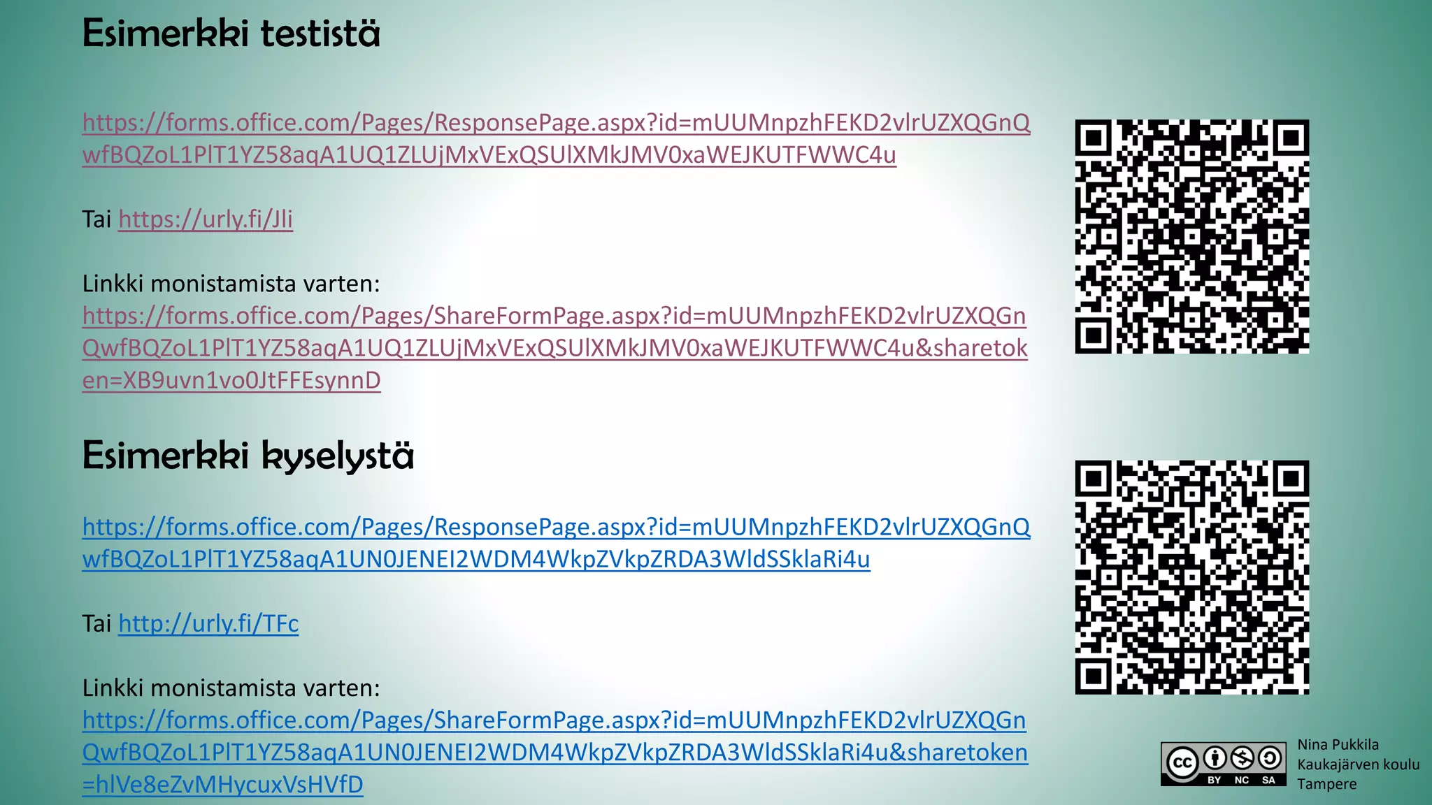 Arviointikyselyt ja sähköiset kokeet Forms-työkalulla | PDF